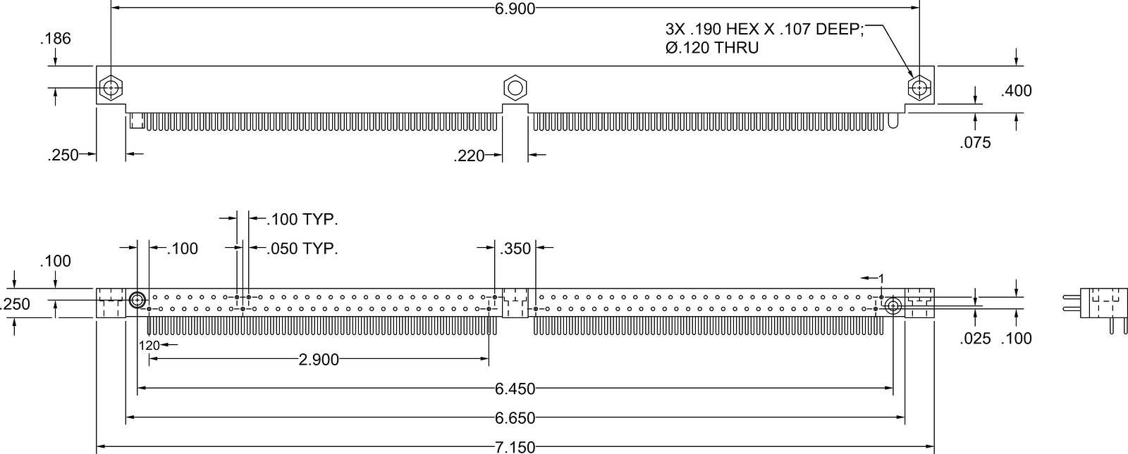 HGM 2 Row Plug, Right Angle | IEH